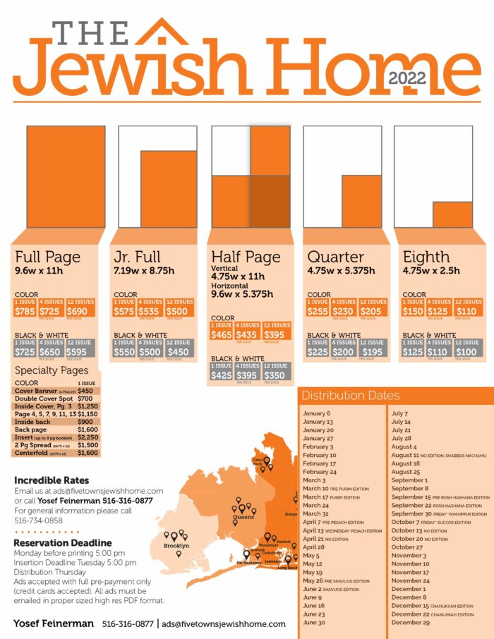 Advertising/Issue Dates : The Jewish Home – A Publication of The Five ...